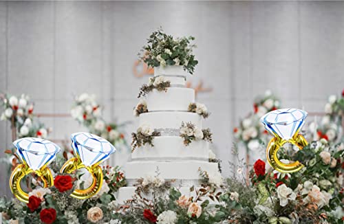 2Pcs Diamond Engagement Mylar Balloons,Marriage Engagement,Wedding Bridal Shower Party Supplies.