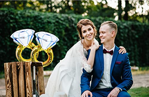 2Pcs Diamond Engagement Mylar Balloons,Marriage Engagement,Wedding Bridal Shower Party Supplies.
