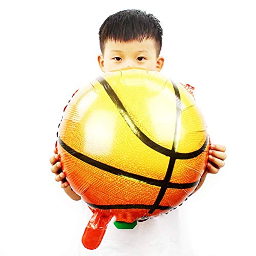 BinaryABC Basketball Mylar Foil Balloons,Sports Theme Party Supplies,10Pcs(18 Inch) (Basketball-1)