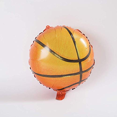 BinaryABC Basketball Mylar Foil Balloons,Sports Theme Party Supplies,10Pcs(18 Inch) (Basketball-1)