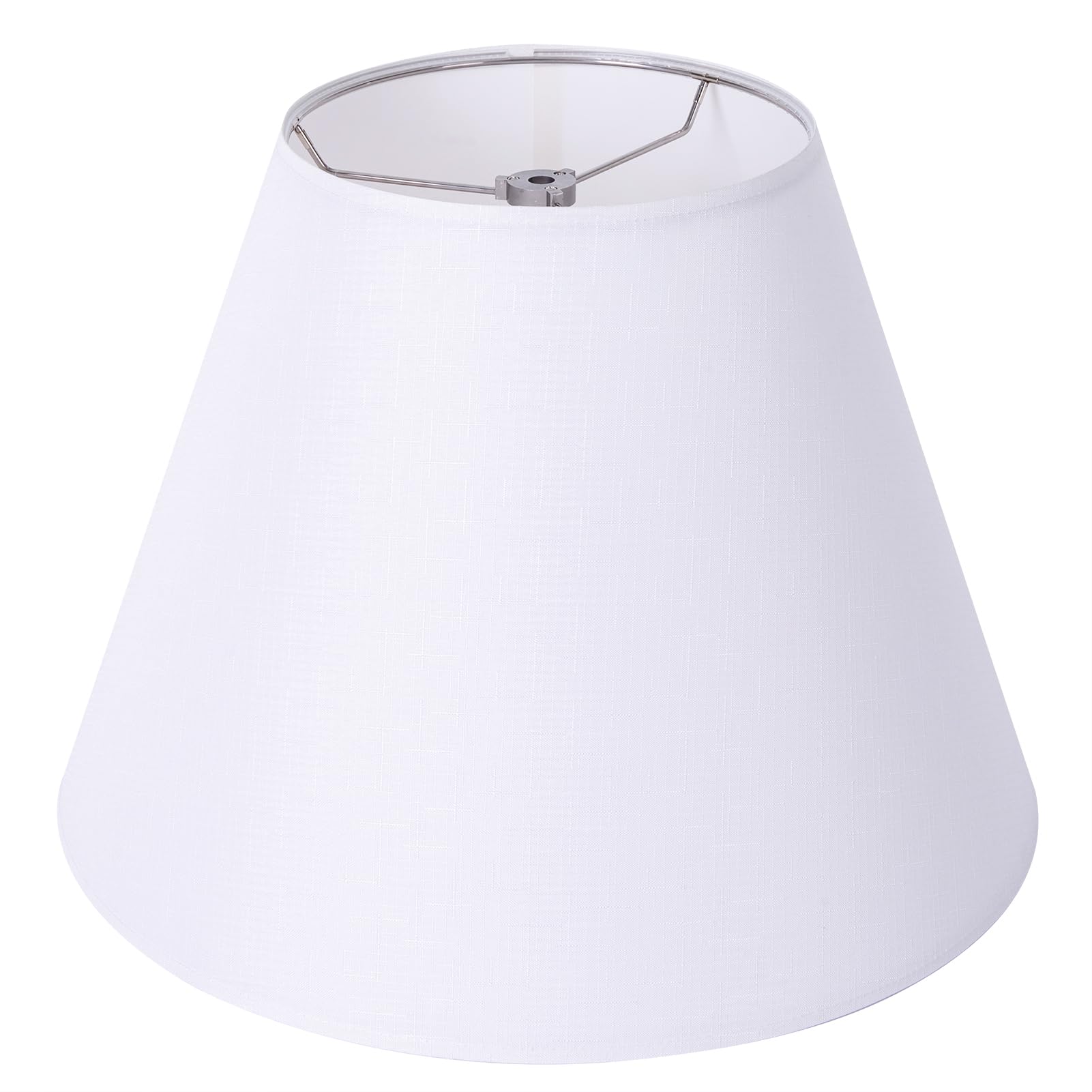 TOCHIC Lamp Shades Large White Empire Lampshade for Table Desk Lamp, Floor Lamp, Bedside Lamp, Assemble Required, DIY Natural Linen Hand Crafted Fabric Lamp Cover, Spider Fitter, 16"x8"x11.3"