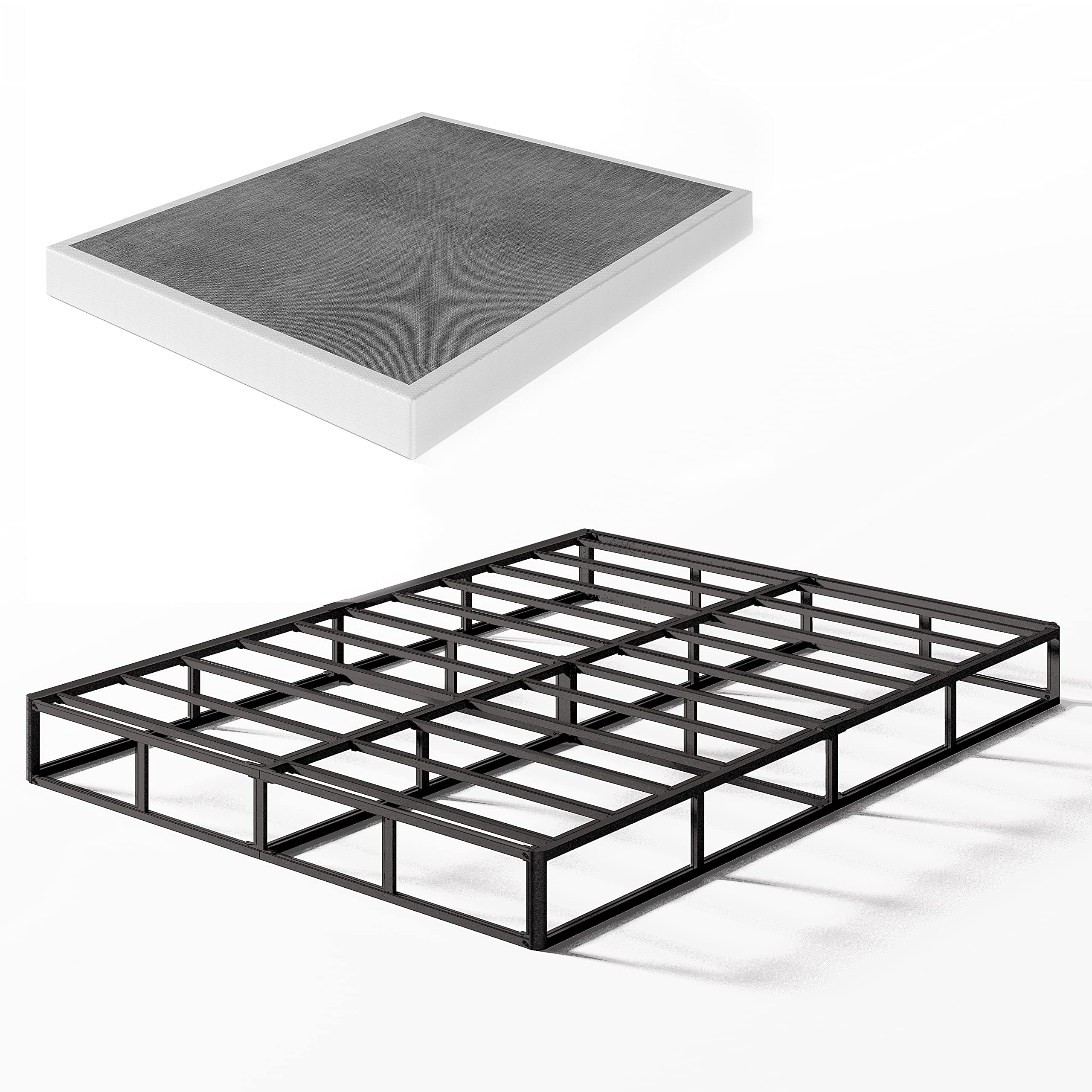 THEOCORATE 7 Inch Full Box Spring, Metal High Profile Spring, Heavy Duty Mattress Foundation, Easy Clean Cover, Quiet, Non-Slip, Simple Assembly
