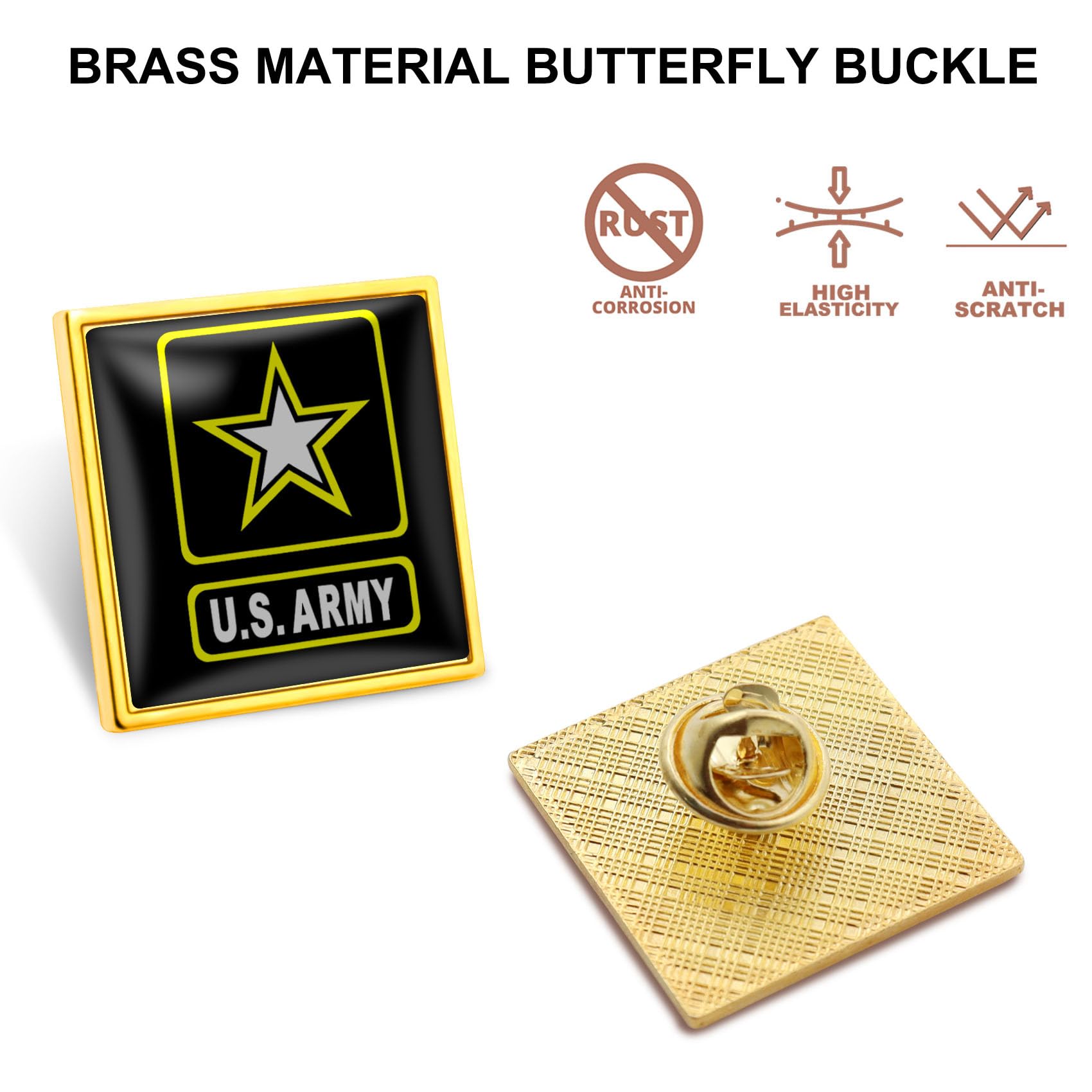 6/Pcs U S Army Flag Lapel Pins Bulk - Metal American United States Army Star Military Brooch Badge Souvenir