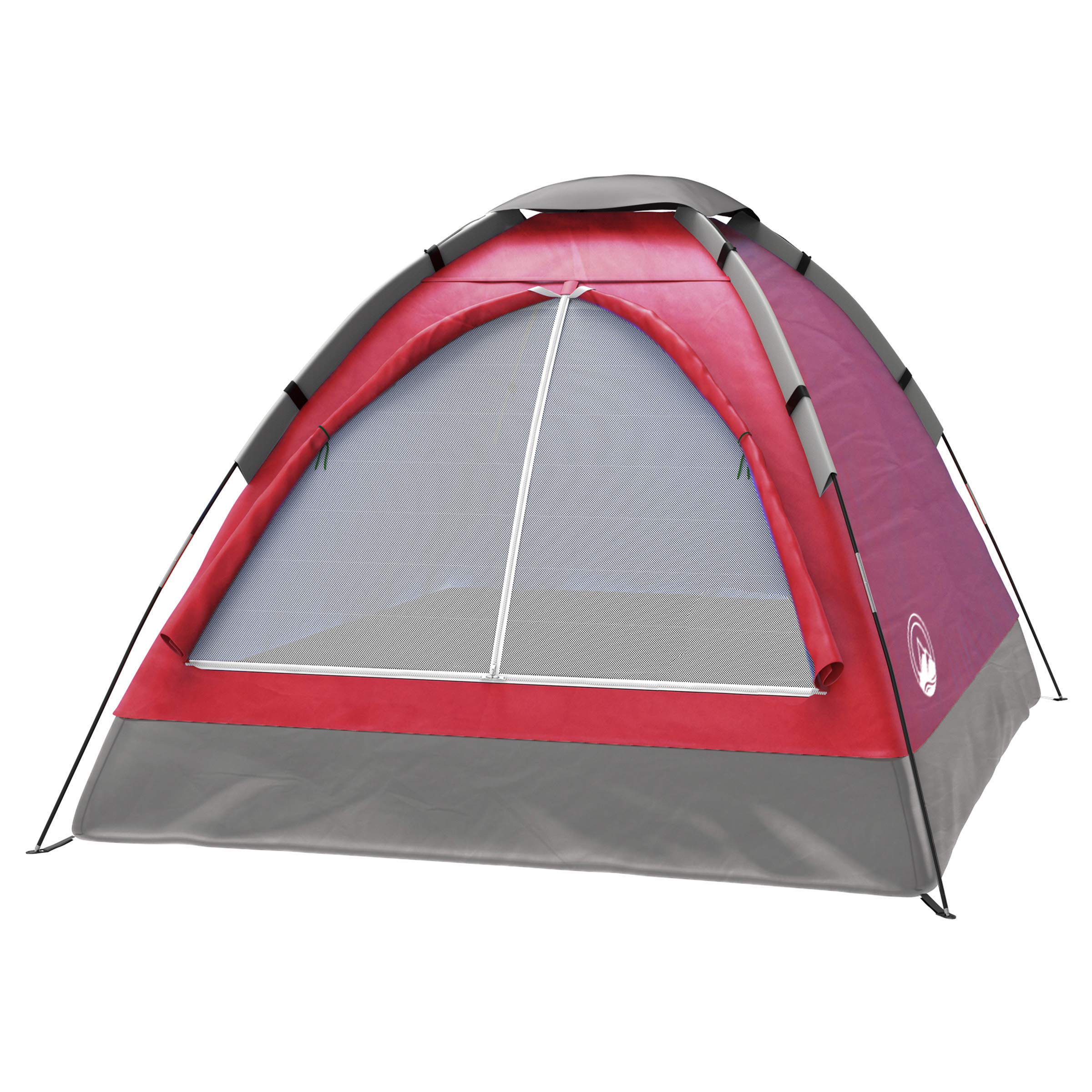 2 Person Camping Tent with Rain Fly and Carrying Bag - Lightweight Outdoor Tent for Backpacking, Hiking, or Beach Use by Wakeman Outdoors (Red)