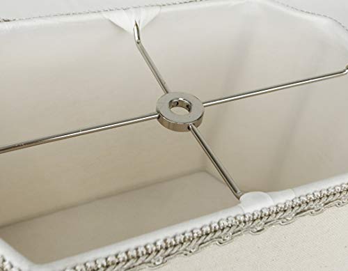 Mestar Decor Cut Corner Linen Lampshade with Lace Trim (Spider) (Rectangular)