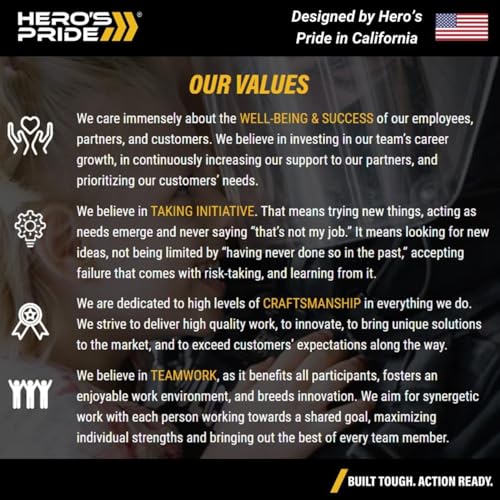 6 Pack Hero's Pride Tactical American Flag Patches - 3-3/8" x 2" Embroidered USA Uniform Emblem Patch - Sew On Designed for Military and Tactical Clothing - Reverse USA Flag (6 Pieces)