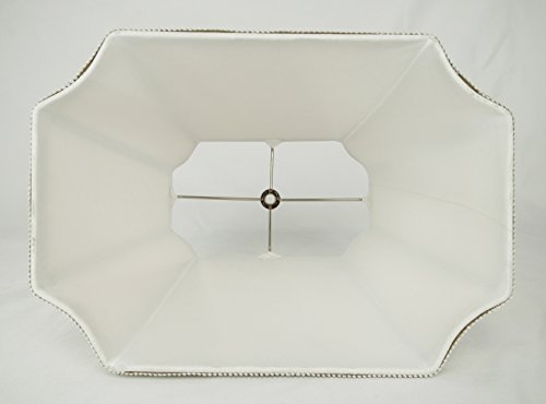 Mestar Decor Cut Corner Linen Lampshade with Lace Trim (Spider) (Rectangular)