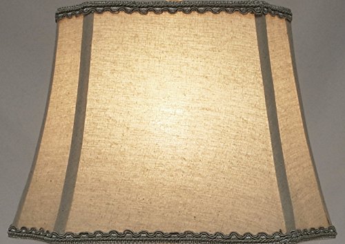 Mestar Decor Cut Corner Linen Lampshade with Lace Trim (Spider) (Rectangular)
