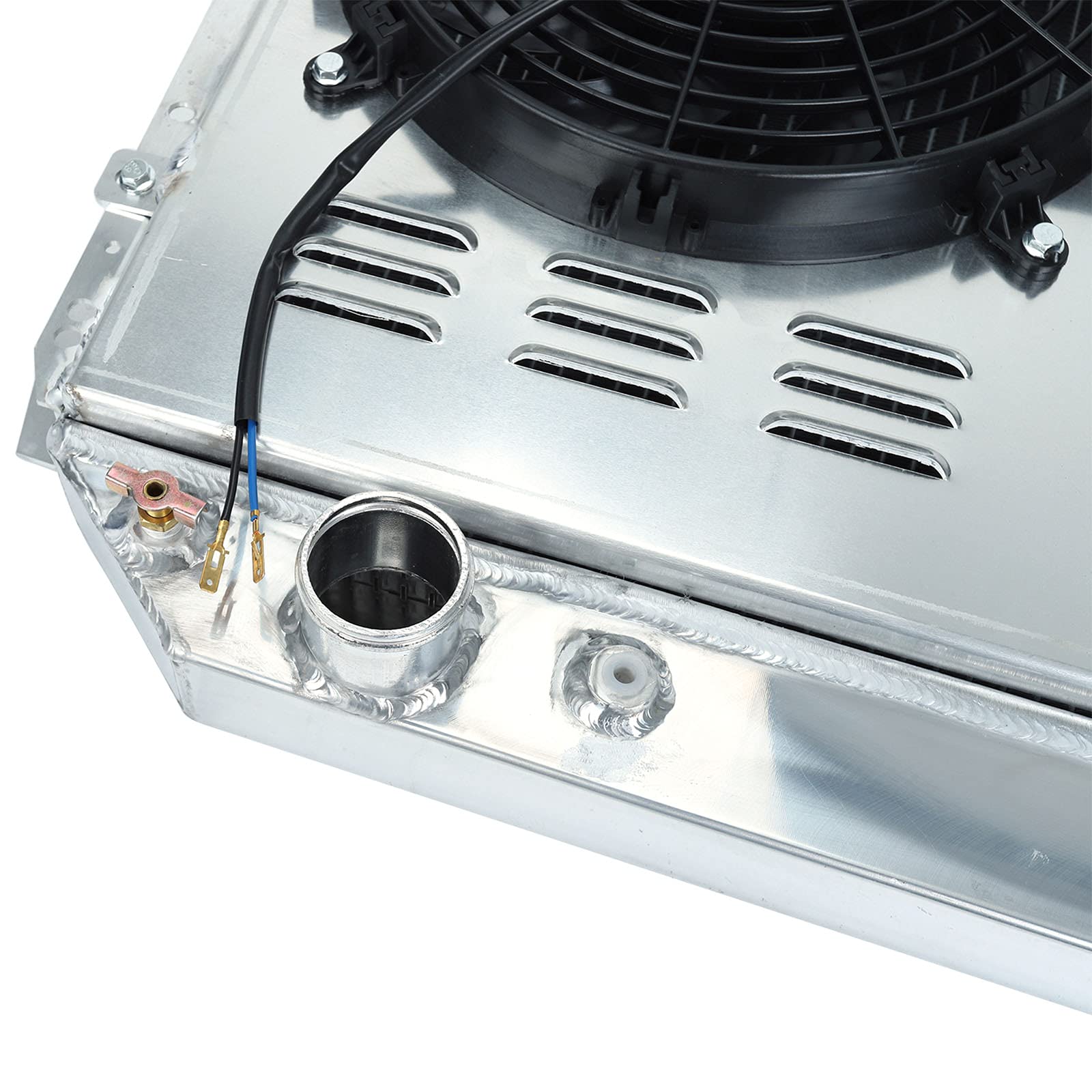 TYFYB 3 Row Core Racing Radiator+ 12" Shroud Fan+Relay kit Compatible with 1966-1979 F100 F250 F350 Br-onco V8