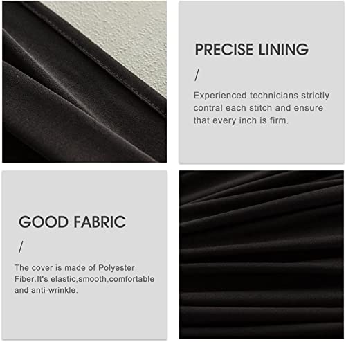 2 Pack Spandex Table Cover Fitted Rectangular Tablecloth Stretchable Fabric Tablecloth for Party, Banquet, Wedding and Events (6FT, Black)