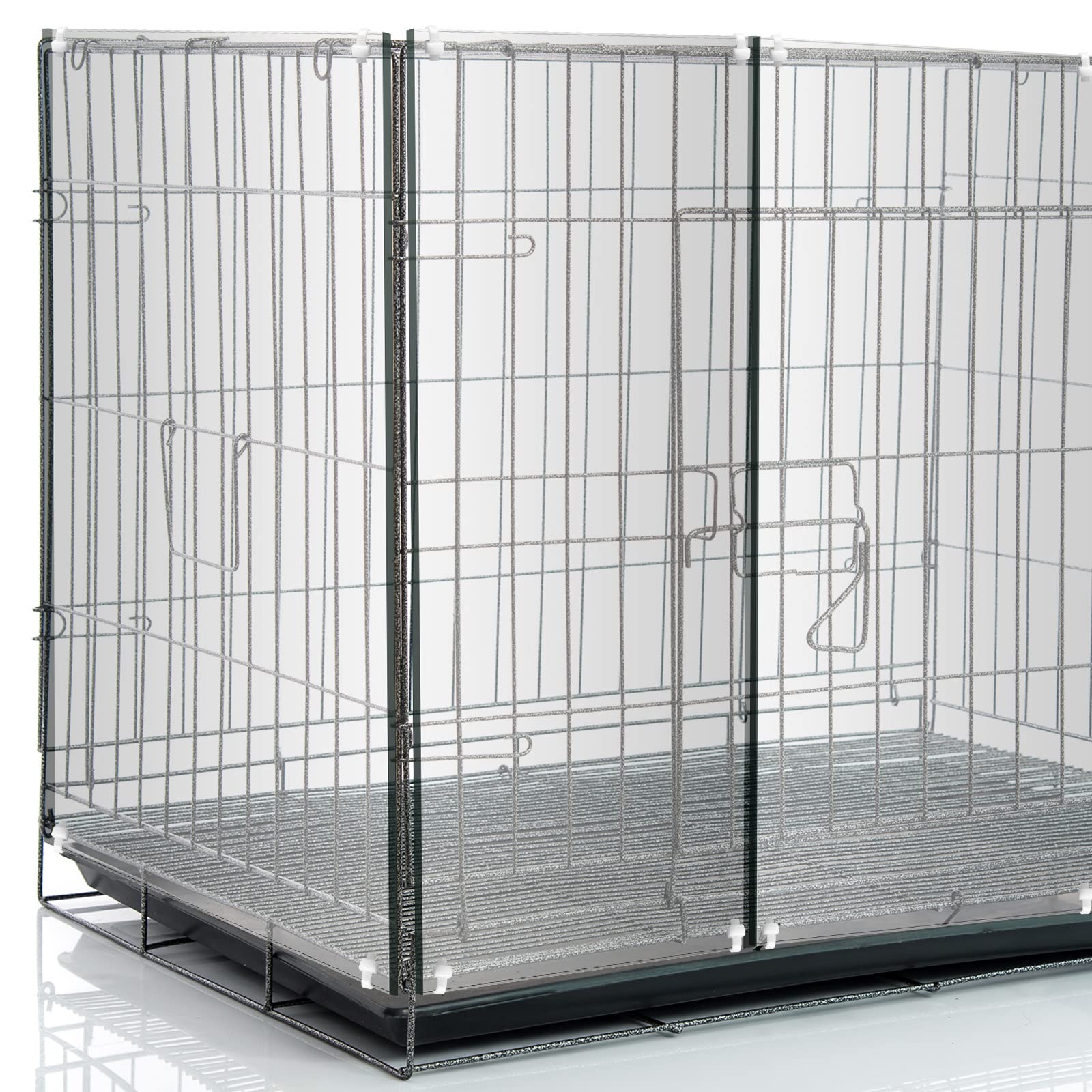 Kathfly 8 Pcs Clear Cage Edge Liner 14" x 4.5" Guinea Pig Urine Guard Side Lining Sheet Cage Guard Accessories with Holes Zip Ties for Chinchilla Ferret Hamster Rat Bird and Other Small Animal