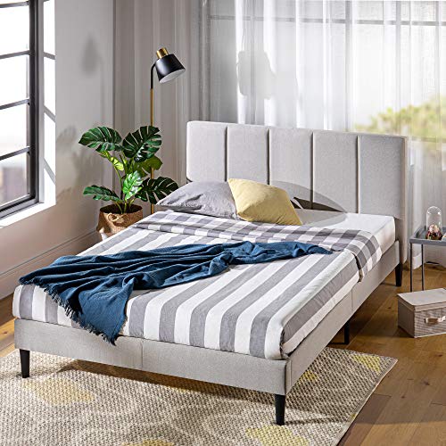 ZINUS Maddon Upholstered Platform Bed Frame, Mattress Foundation, Wood Slat Support, No Box Spring Needed, Easy Assembly, Beige, Full