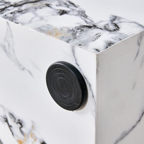 Maotifeys White Marble Coffee Table for Living Room Rectangular Faux Marble Center Table Modern Elegant Wooden Cocktail Table for Home Office -Fully Assembled