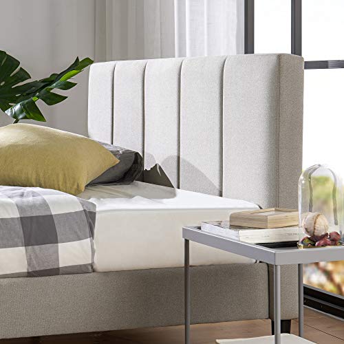 ZINUS Maddon Upholstered Platform Bed Frame, Mattress Foundation, Wood Slat Support, No Box Spring Needed, Easy Assembly, Beige, Full