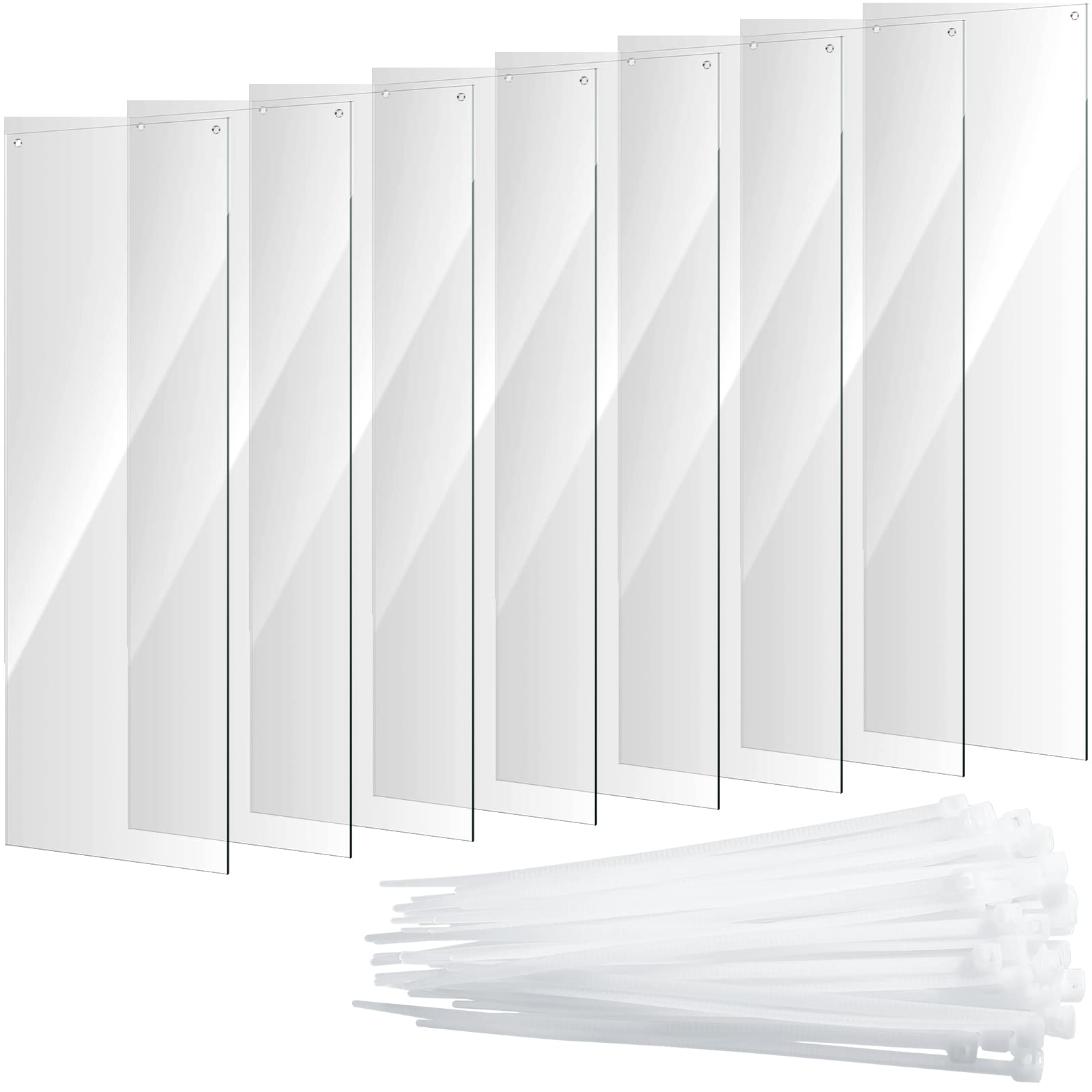 Kathfly 8 Pcs Clear Cage Edge Liner 14" x 4.5" Guinea Pig Urine Guard Side Lining Sheet Cage Guard Accessories with Holes Zip Ties for Chinchilla Ferret Hamster Rat Bird and Other Small Animal