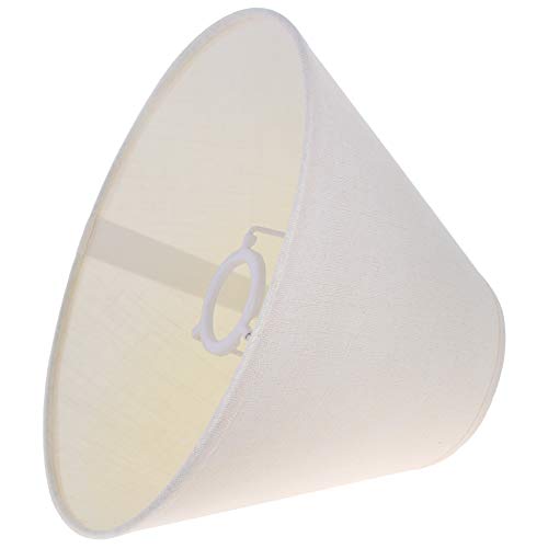 Heyiarbeit 1pcs Medium Lamp Shade Barrel Fabric Lampshade for Table Lamp and Floor Light Natural Linen Hand Crafted Off-White