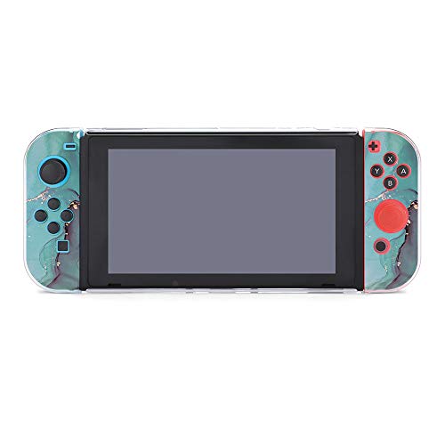SUPNON Part of Original Alcohol Ink Painting Modern Protective Case Compatible with Nintendo Switch Soft Slim Grip Cover Shell for Console & Joy-Con with Screen Protector, Thumb Grips Design28809