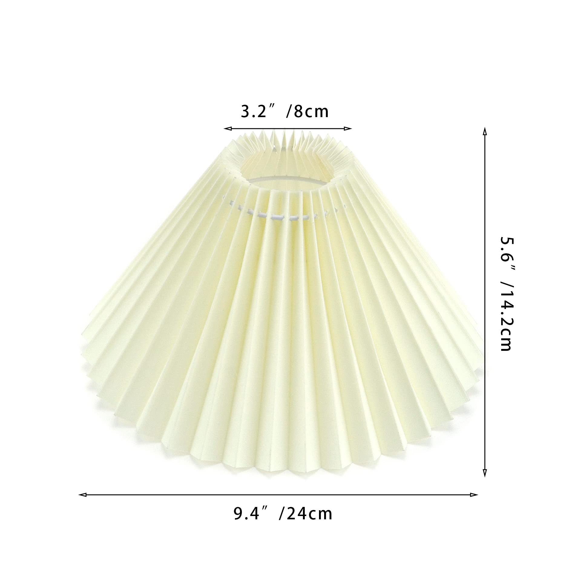 Tighall E27 Fabric Lampshade Cloth Lamp Shade Pleated Light Cover Bedside Desktop Lamp Cover Chandelier Protector for Pendant Light Decor (Beige)