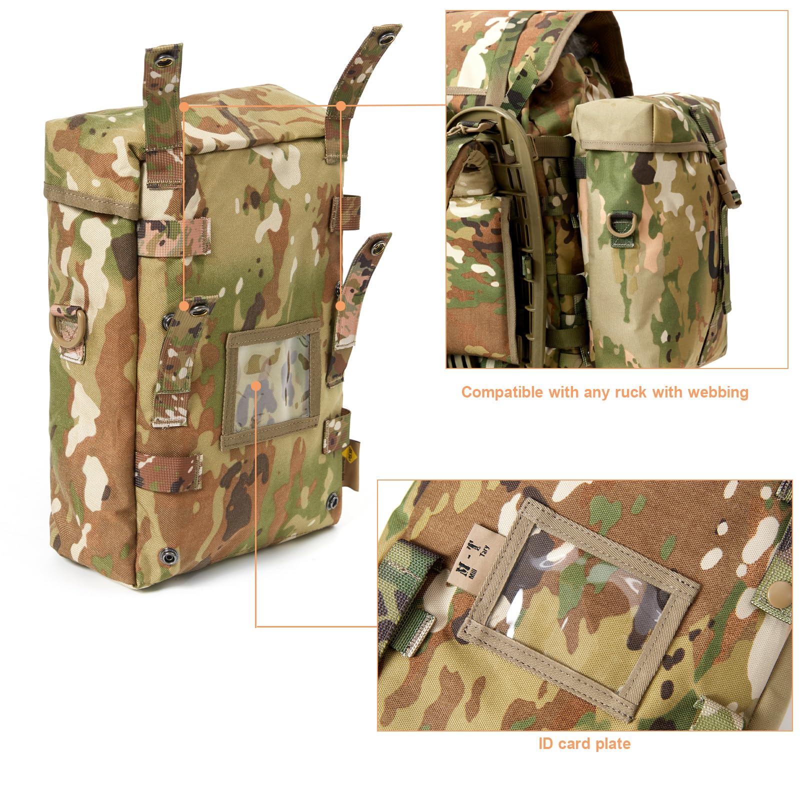 MT 2Pcs US Military MOLLE Sustainment Pouch, Army Utility Pouch OCP