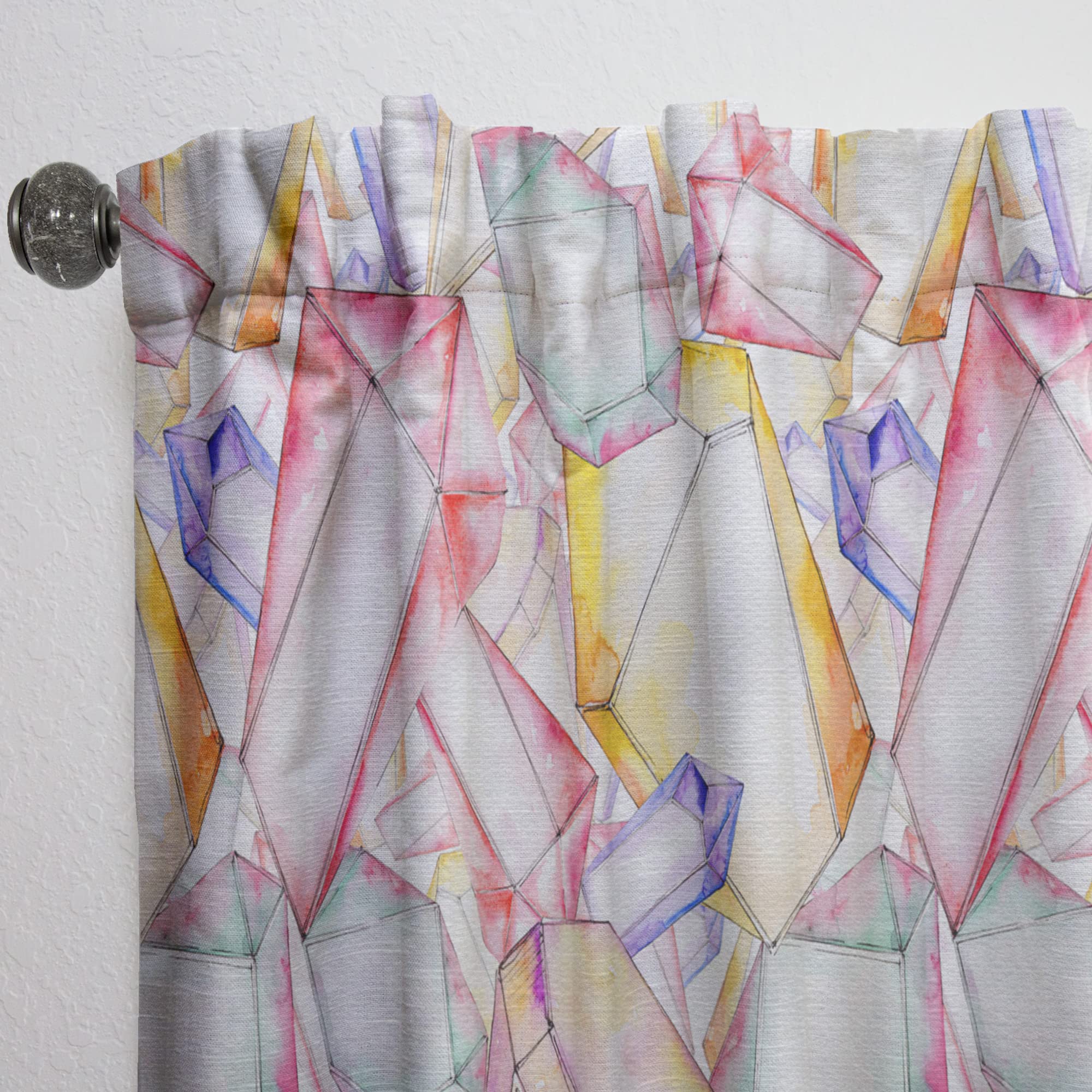 DesignQ Curtains 'Colorful Diamond Rock Jewelry Mineral' Curtains for Bedroom, Curtains for Living Room, Curtains & Drapes - Thermal Insulated - Single Panel-52x90