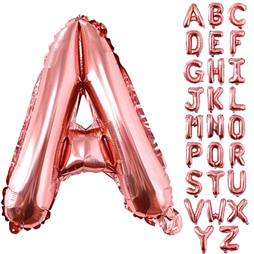 Lovoir 40 Inch Large Rose Gold Letter A Balloons Big Size Jumbo Mylar Foil Helium Balloon for Birthday Party Celebration Decorations Alphabet Rose Gold A