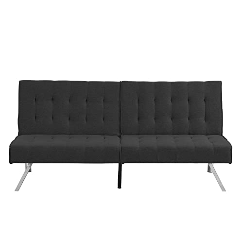 FIQHOME Modern Fabric, Convertible Couch Bed,Futon Sets Daybed,Folding Sleeper Sofa Love seat for Living Room&Bedroom Small Space,Black
