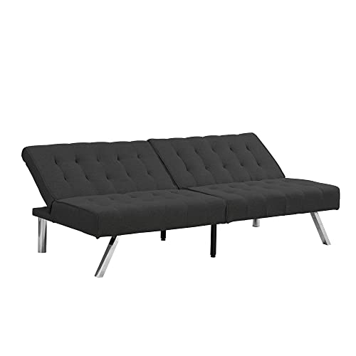 FIQHOME Modern Fabric, Convertible Couch Bed,Futon Sets Daybed,Folding Sleeper Sofa Love seat for Living Room&Bedroom Small Space,Black