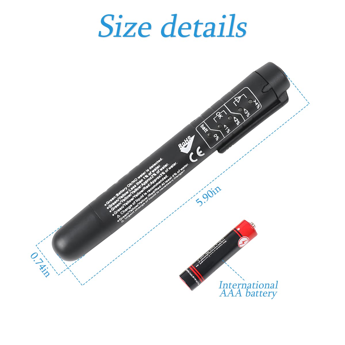 Brake Fluid Liquid Tester Pen, Auto Brake Diagnostic Testing Tool with 5 LED Indicators, Hydraulic Fluid Liquid Oil Moisture Analyzer, Car Accessories Check Engine for DOT3 DOT4 DOT 5.1 Brake Fluid