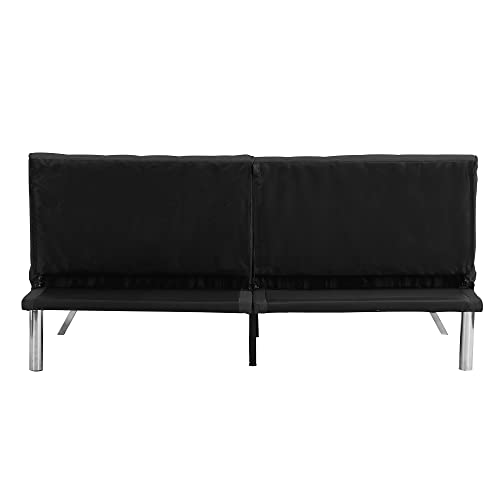 FIQHOME Modern Fabric, Convertible Couch Bed,Futon Sets Daybed,Folding Sleeper Sofa Love seat for Living Room&Bedroom Small Space,Black