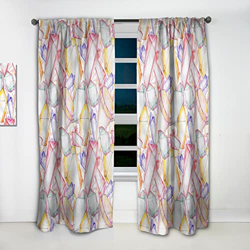DesignQ Curtains 'Colorful Diamond Rock Jewelry Mineral' Curtains for Bedroom, Curtains for Living Room, Curtains & Drapes - Thermal Insulated - Single Panel-52x90