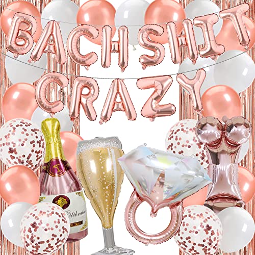 KARAQY Rose Gold Bachelorette Decoration - Bridal Shower Balloon Decor, Bride to Be Party Backdrop