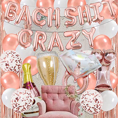 KARAQY Rose Gold Bachelorette Decoration - Bridal Shower Balloon Decor, Bride to Be Party Backdrop