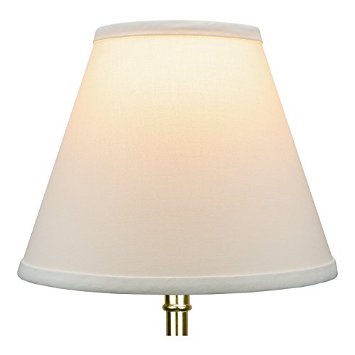 FenchelShades.com Lampshade 5" Top Diameter x 10" Bottom Diameter x 8" Slant Height with Clip-On Attachment for Standard Edison-Style Lightbulb (Linen Ivory)