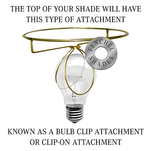 FenchelShades.com Lampshade 5" Top Diameter x 10" Bottom Diameter x 8" Slant Height with Clip-On Attachment for Standard Edison-Style Lightbulb (Linen Ivory)