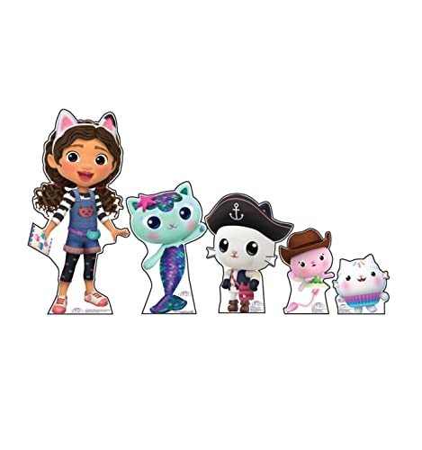 Advanced Graphics Gabby, Mercat, Pandy Paws, Kitty Fairy, Cakery Cat Group Cardboard Cutout Standup - Gabby's Dollhouse