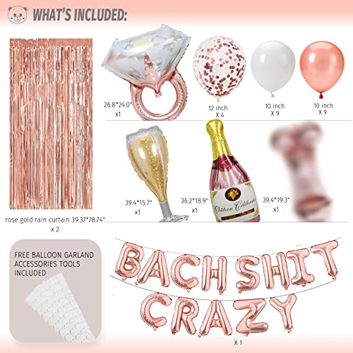 KARAQY Rose Gold Bachelorette Decoration - Bridal Shower Balloon Decor, Bride to Be Party Backdrop
