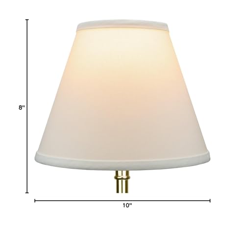 FenchelShades.com Lampshade 5" Top Diameter x 10" Bottom Diameter x 8" Slant Height with Clip-On Attachment for Standard Edison-Style Lightbulb (Linen Ivory)