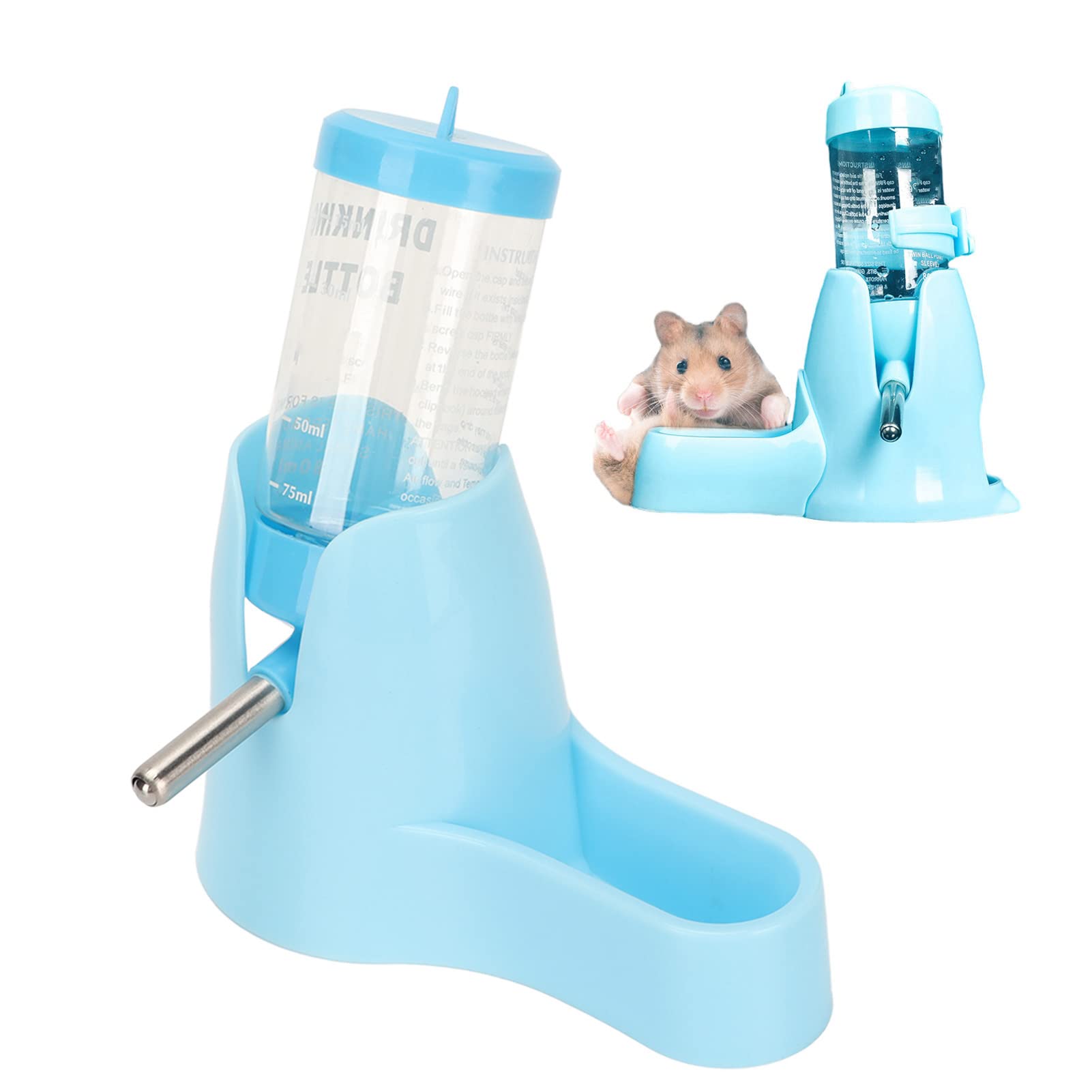 Tnfeeon Hamsters Water Bottle,Hamster Hanging Water Bottle 3 in 1 Hamster Automatic Drinking Dispenser for Small Animals, Dwarf, Gerbil, Chinchilla Cage