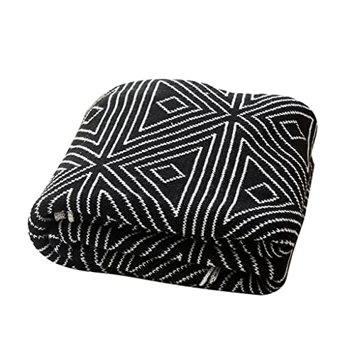 BuccaN Gray Knitted Leisure Small Wool Blanket Quilt Summer Thin Section Nap Sofa Blanket Single Cover Blanket (Color : Black and White Gray, Size : 130 * 170CM)