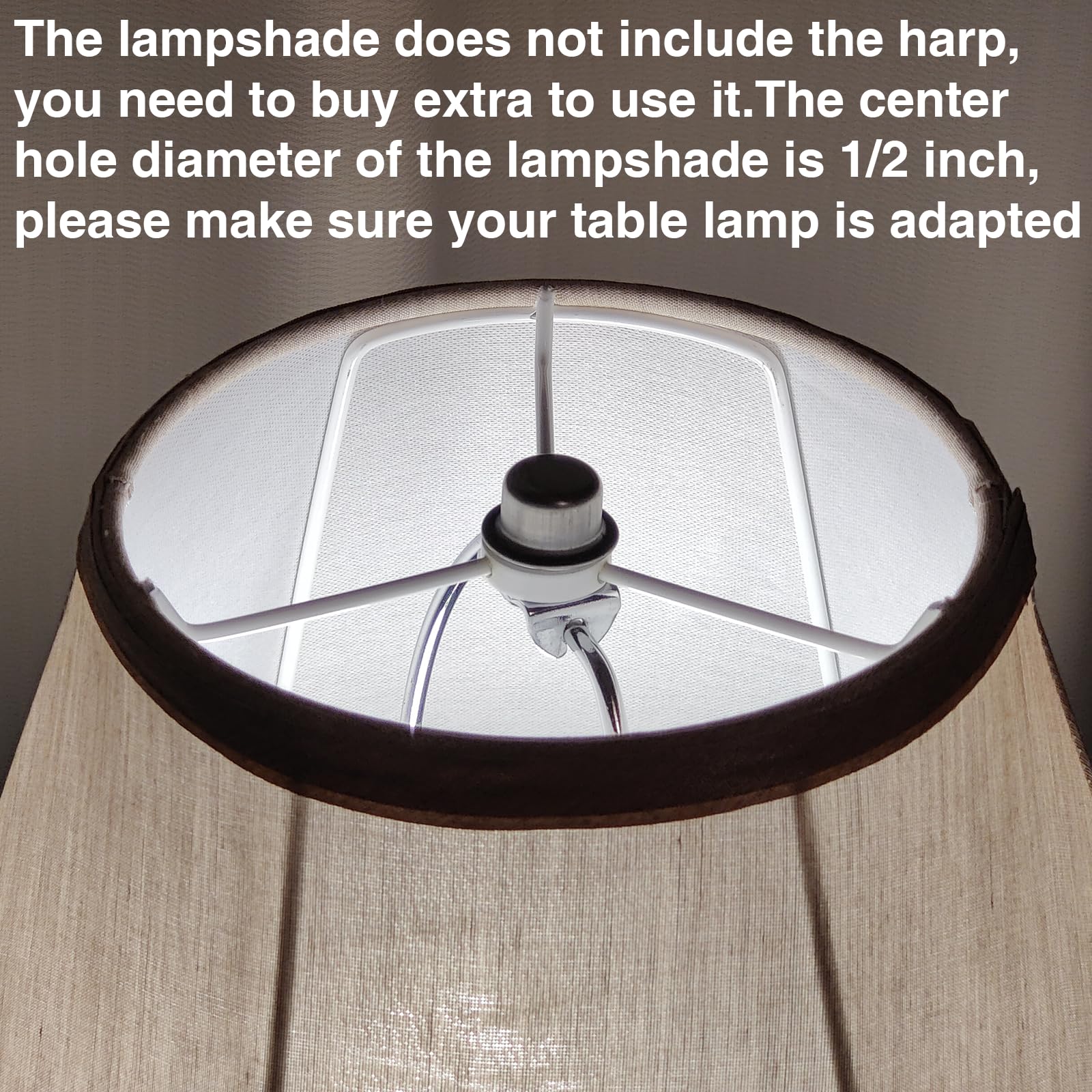 Thuipwroen Double Lamp Shades 6x12.5x9 inch,White Lampshades set of 2 Natural Linen Hand Crafted Lampshades Large