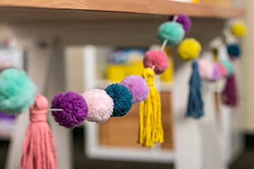 Oh Happy Day Pom-Poms and Tassels Garland & Oh Happy Day Rainbows Die-Cut Rolled Border Trim - 50ft