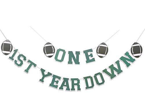 Football Birthday 1st Year Down Banner - Below First Grade, Football Theme Banner, First Birthday Party Decorations, Super Bowl Birthday Sports Party, Personalized Super Bowl Decoration.