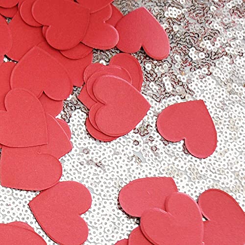MOWO Hot Red Heart Paper Confetti Wedding Birthday Party Favors Love Theme Table Scatter Decorations, 1.2 inch, 200pc