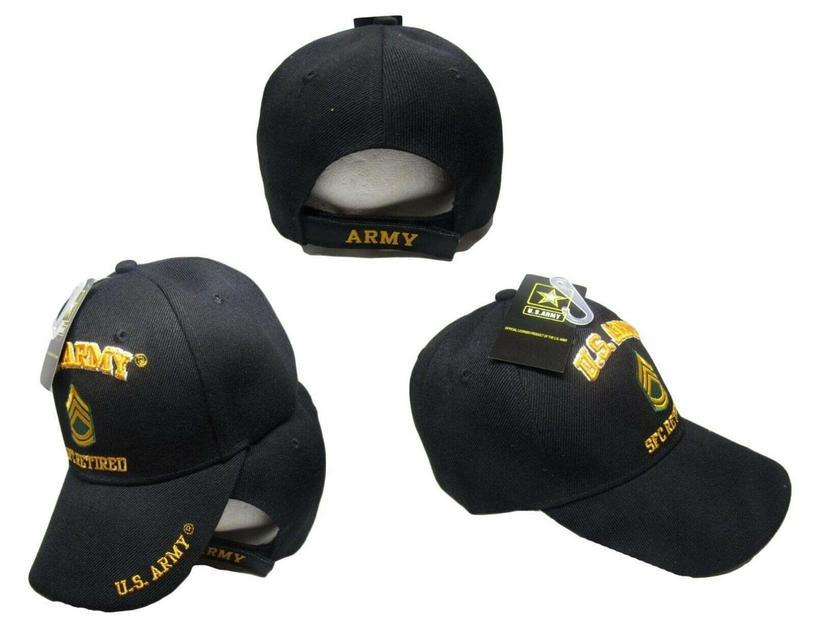 Flakita's Novelties US Army SFC Retired Ball Cap HAT Black (Licensed)