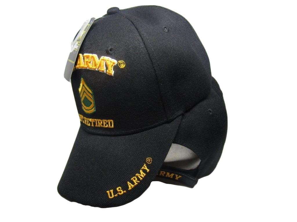 Flakita's Novelties US Army SFC Retired Ball Cap HAT Black (Licensed)