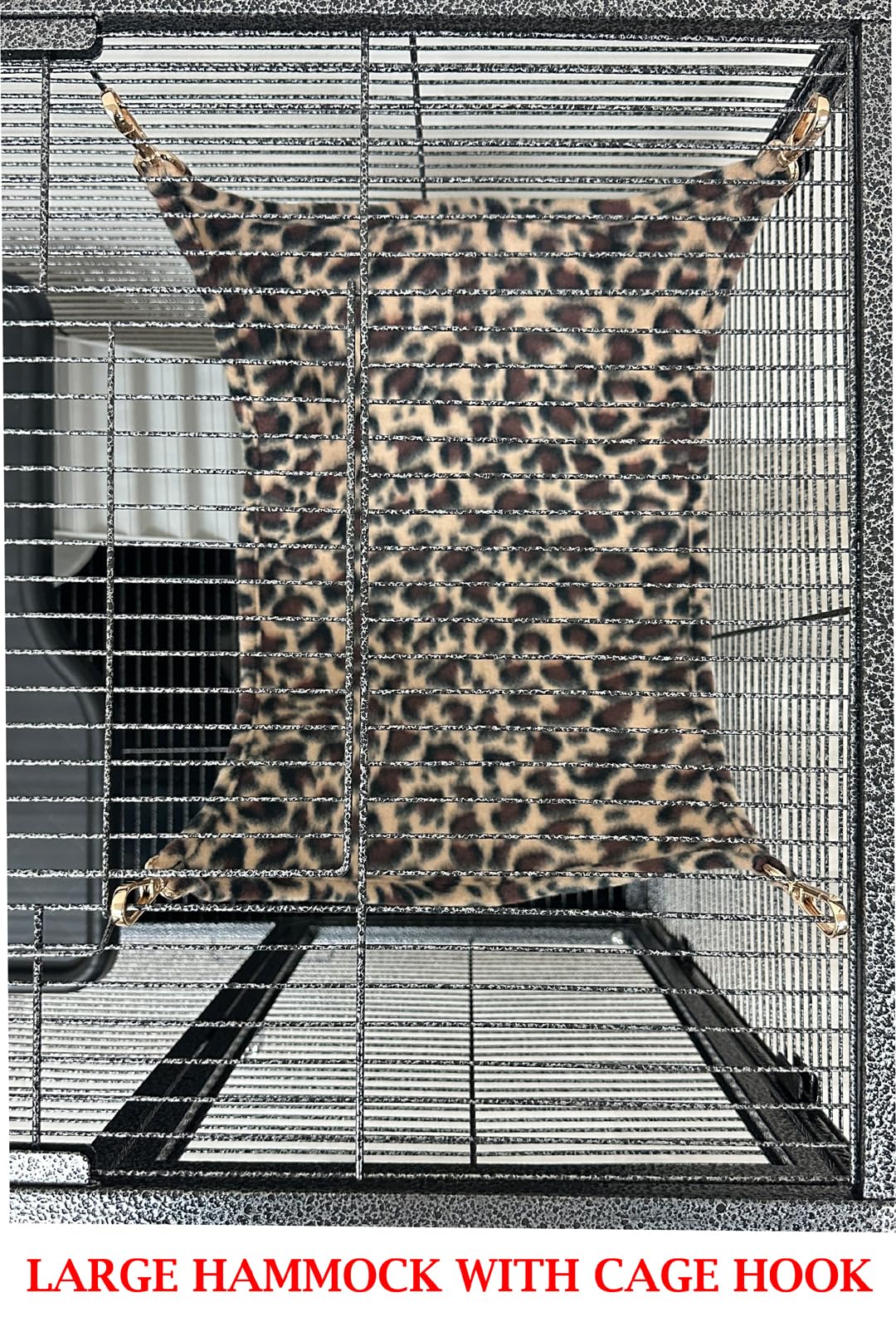 Two Story Extra Large 30.5"x19"x55"H 4-Level Double Front Doors Chew Free Feisty Ferret Chinchilla Small Animal Home Wrought Iron Cage Tight 1/2-inch Bar Spacing Rolling Stand Hammock