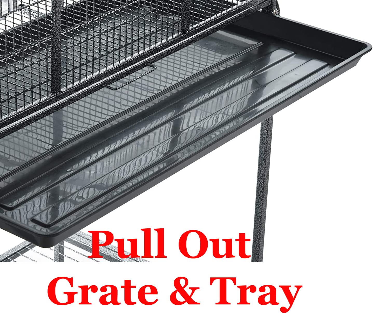 Two Story Extra Large 30.5"x19"x55"H 4-Level Double Front Doors Chew Free Feisty Ferret Chinchilla Small Animal Home Wrought Iron Cage Tight 1/2-inch Bar Spacing Rolling Stand Hammock