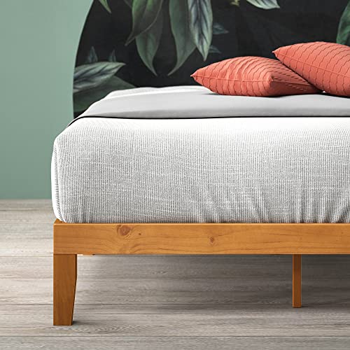 ZINUS Alexia Wood Platform Bed Frame, Solid Wood Foundation, No Box Spring Needed, Wood Slat Support, Easy Assembly, Rustic Pine, King
