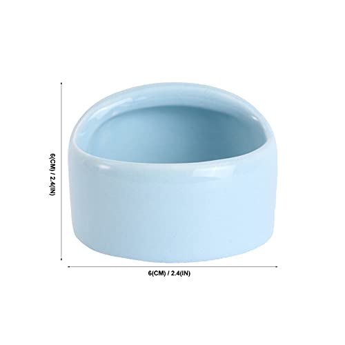 Mipcase Hamster Ceramic Bowl- Small Animal Food Bowl, No Spill Food Water Dish for Hedgehog Gerbil Chinchilla Rat Ferret ( Blue )