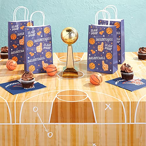 BLUE PANDA Basketball Table Cover, Sports Birthday Party Supplies (54 x 108 in, 3 Pack)